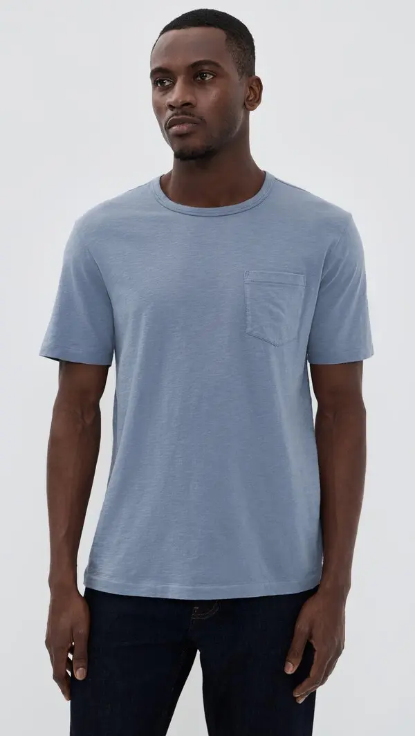 Faherty Brand Sunwashed Pocket Tee - Flint