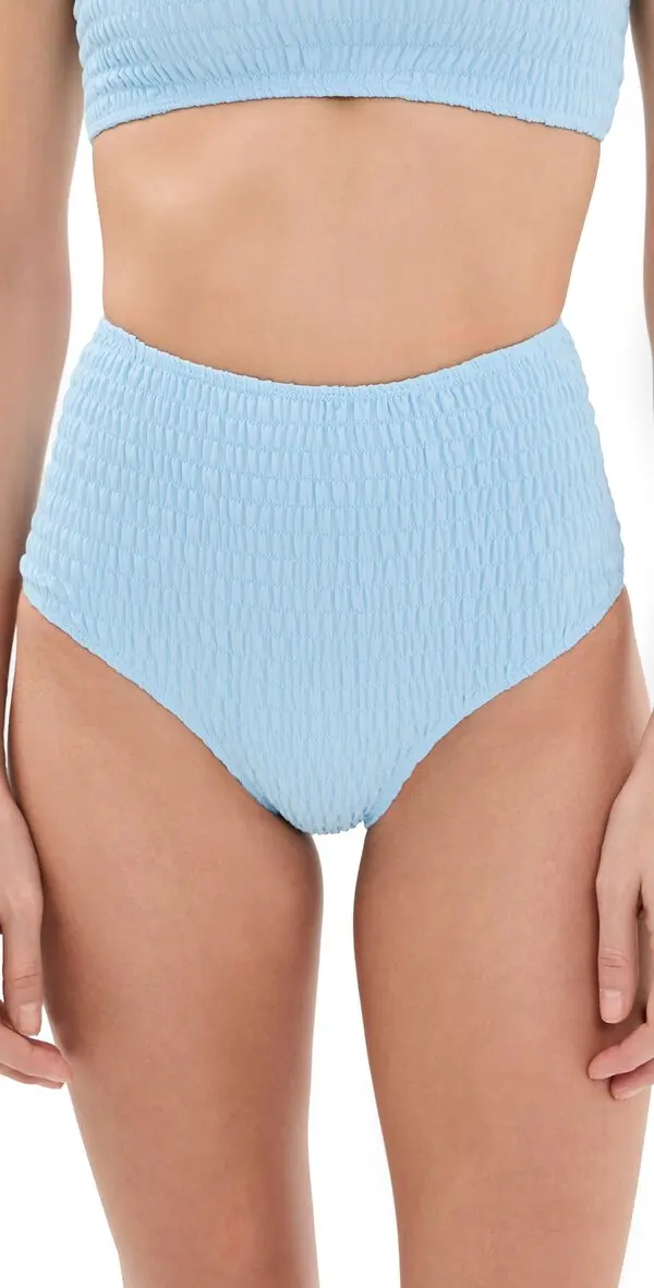 Sea Amabel Smocked Bikini Bottom - Ice