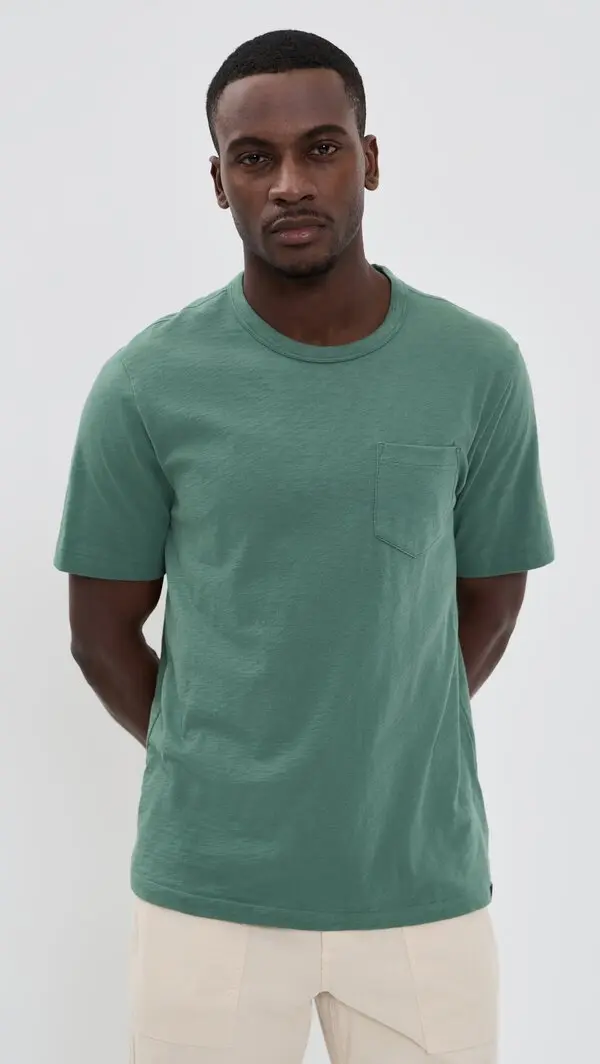 Faherty Brand Sunwashed Pocket Tee - Island Spruce