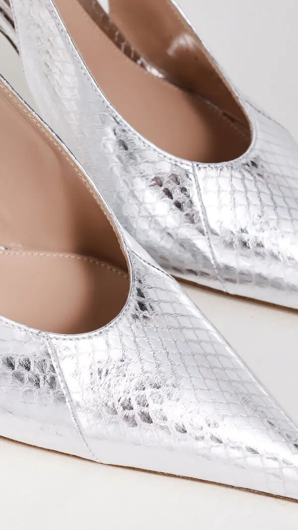 GIANVITO ROSSI Sofia Snakeskin Slingback Heels