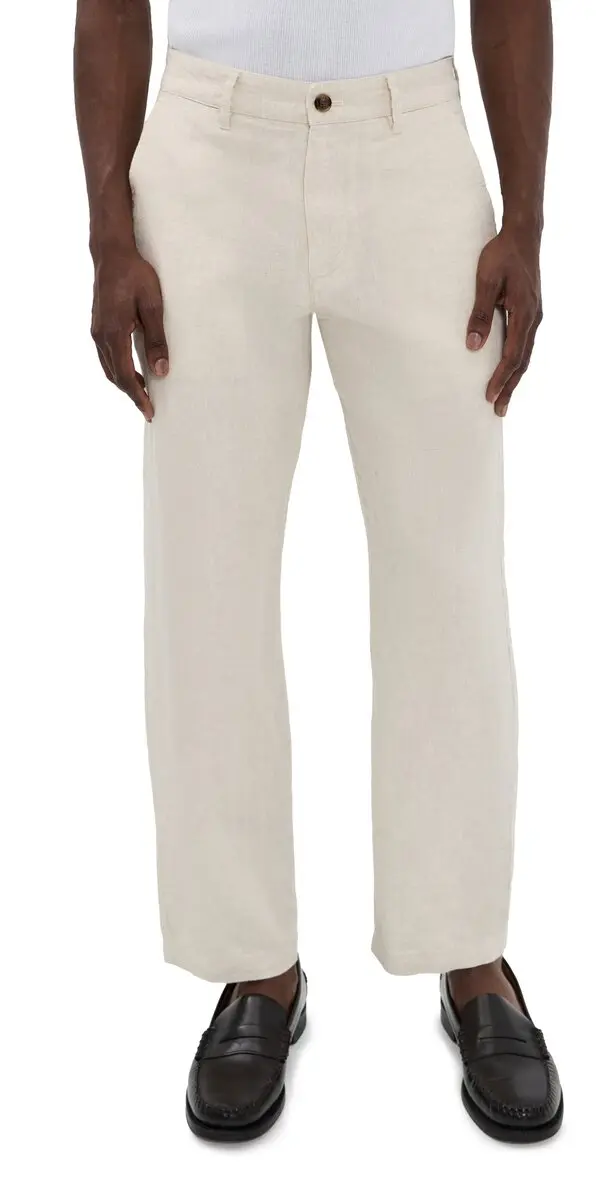 Nn07 Aden Linen Trousers - Oat