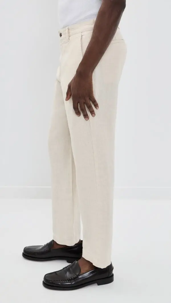 Nn07 Aden Linen Trousers - Oat
