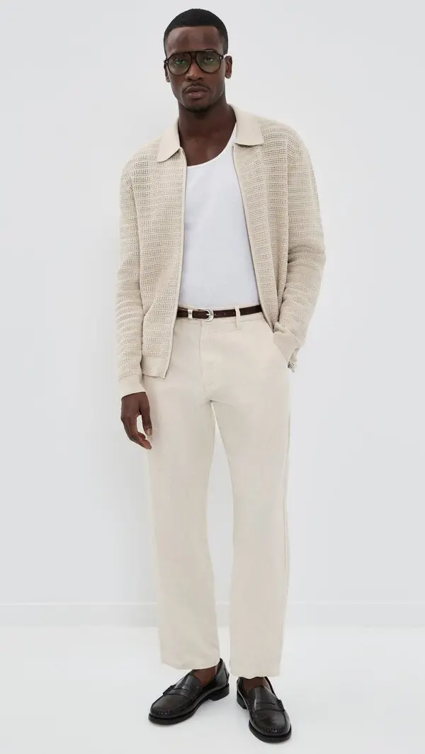Nn07 Aden Linen Trousers - Oat