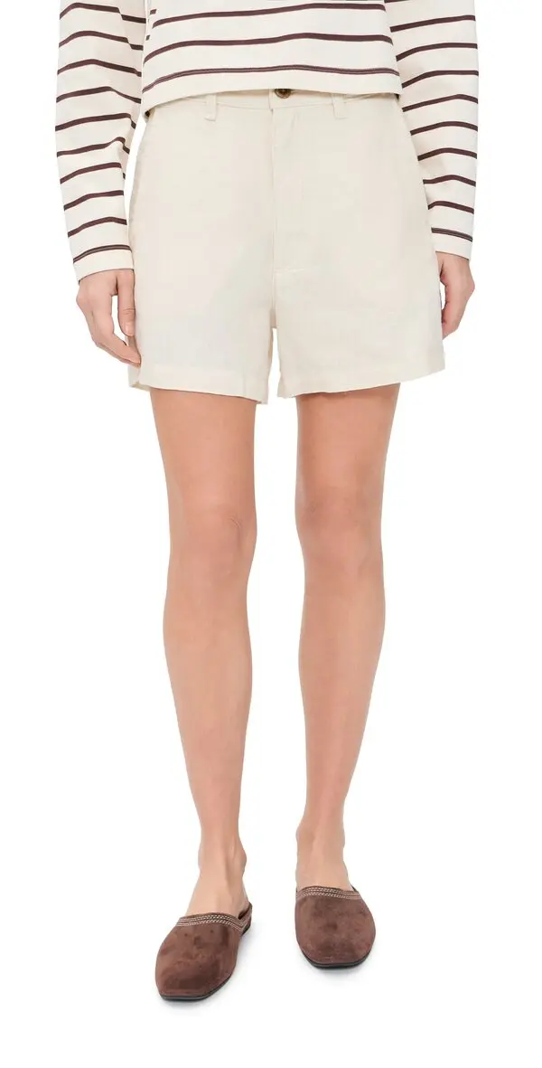 DL1961 Relaxed High-rise Linen Shorts