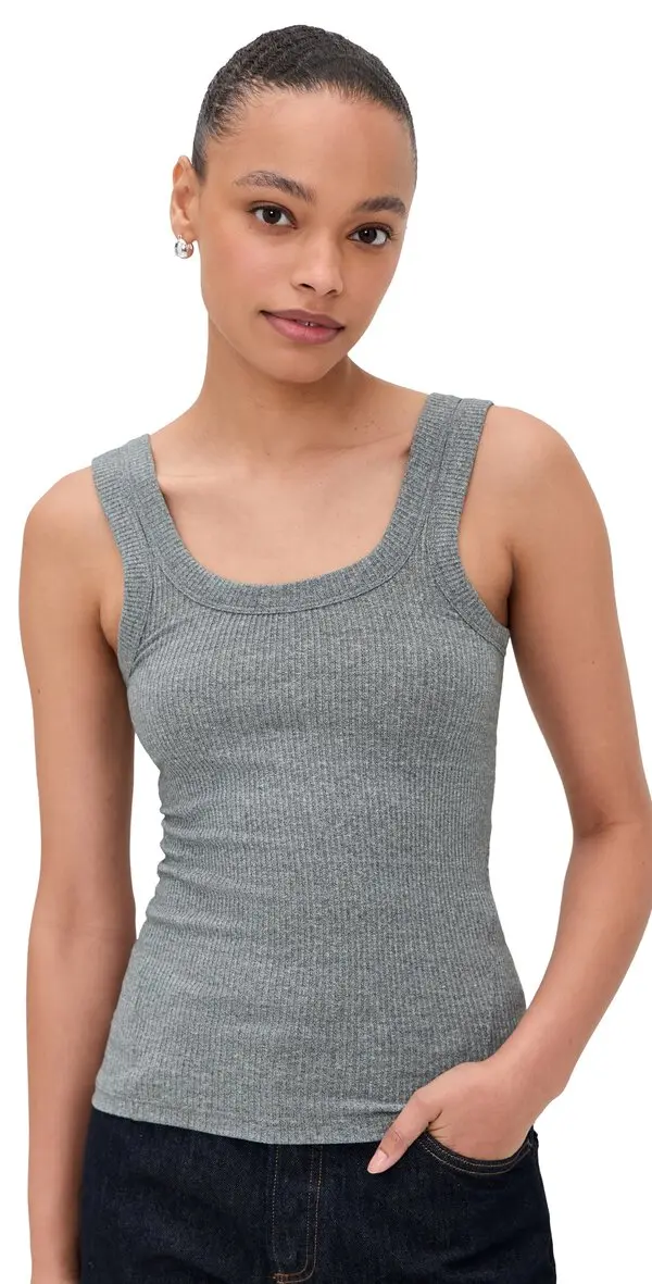 Rag & Bone Essential Rib U Neck Tank - Heather Grey