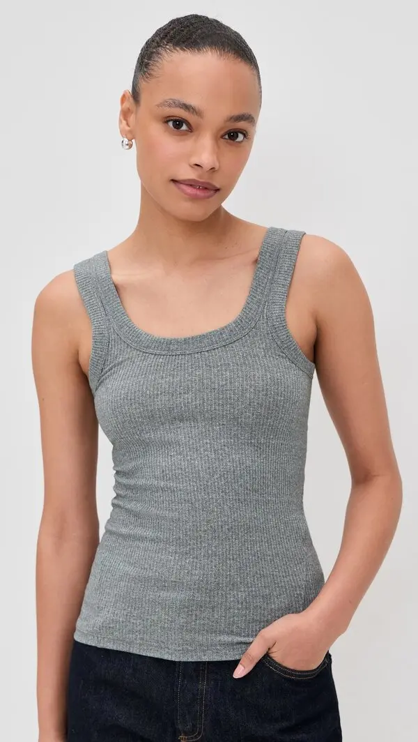 Rag & Bone Essential Rib U Neck Tank - Heather Grey