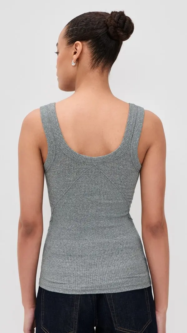 Rag & Bone Essential Rib U Neck Tank - Heather Grey