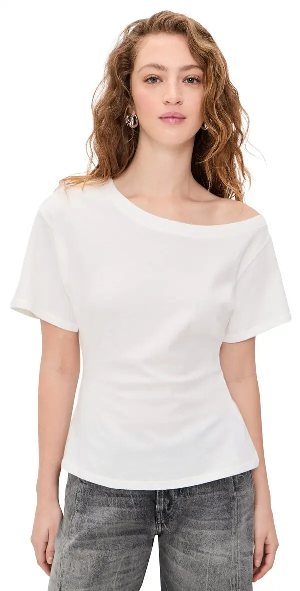 EB DENIM Elena Off-shoulder Tee - White