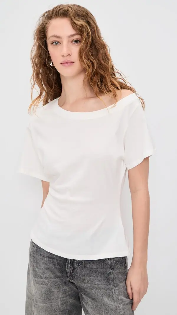 EB DENIM Elena Off-shoulder Tee - White