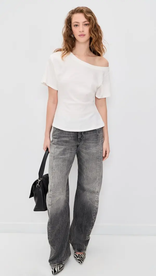 EB DENIM Elena Off-shoulder Tee - White