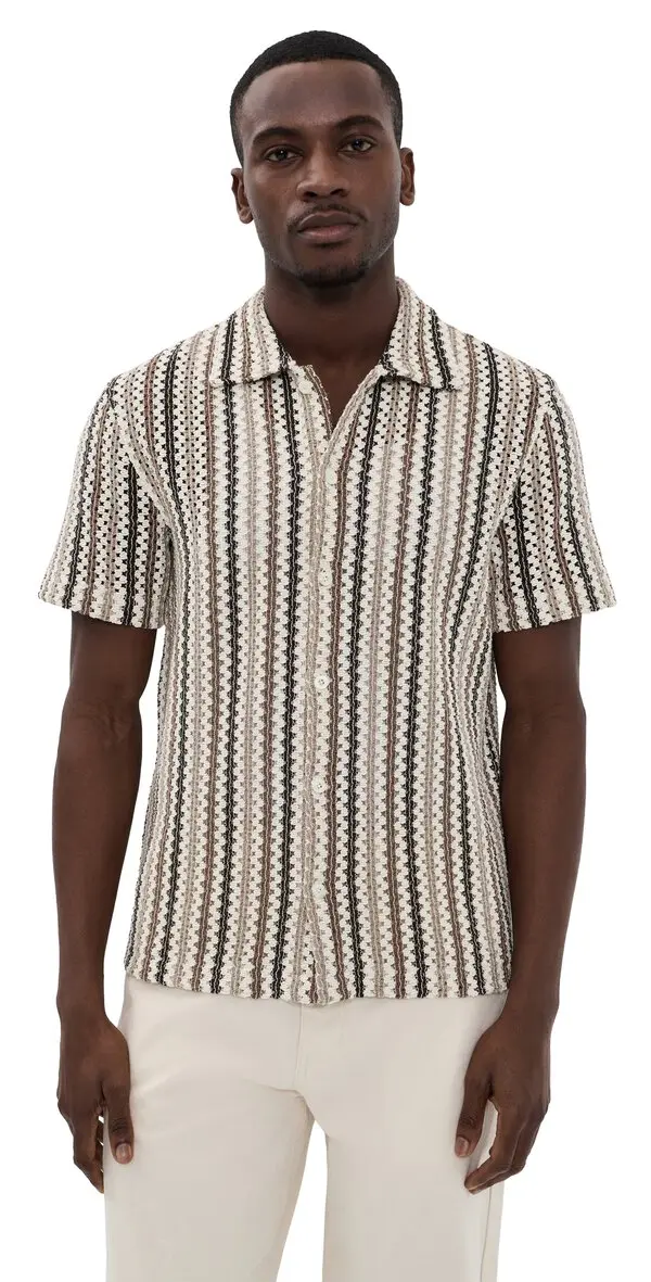 Vince Tulum Stripe Short Sleeve Shirt