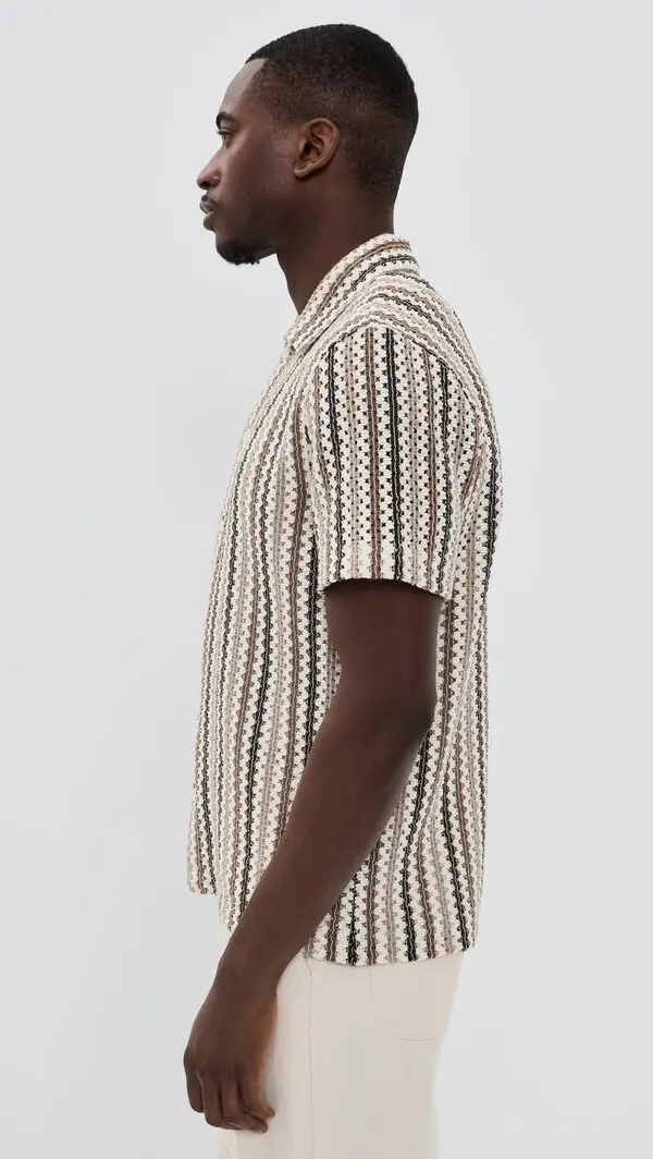 Vince Tulum Stripe Short Sleeve Shirt