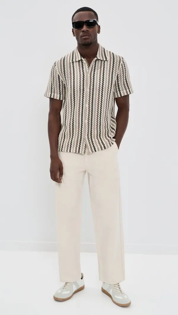 Vince Tulum Stripe Short Sleeve Shirt