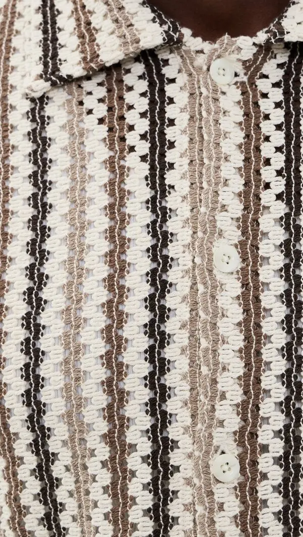 Vince Tulum Stripe Short Sleeve Shirt