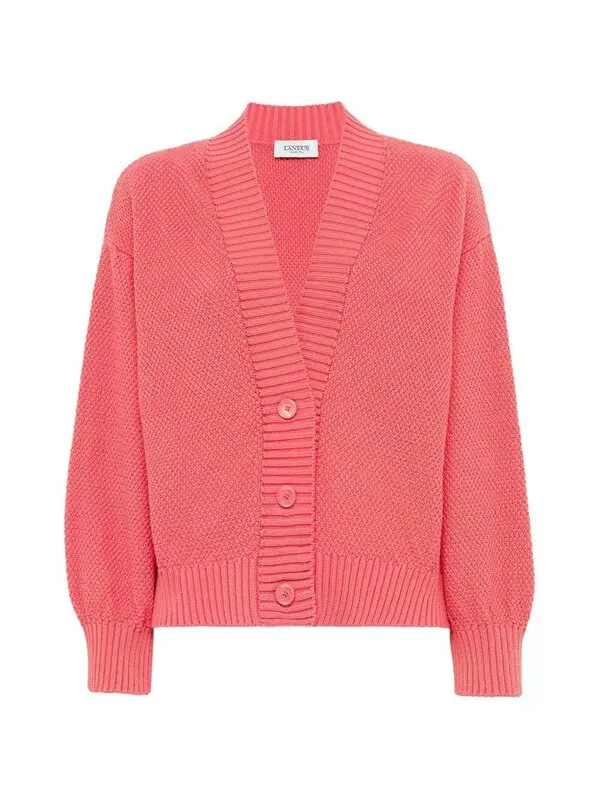 LANEUS V-neck Buttoned Cardigan - Pink