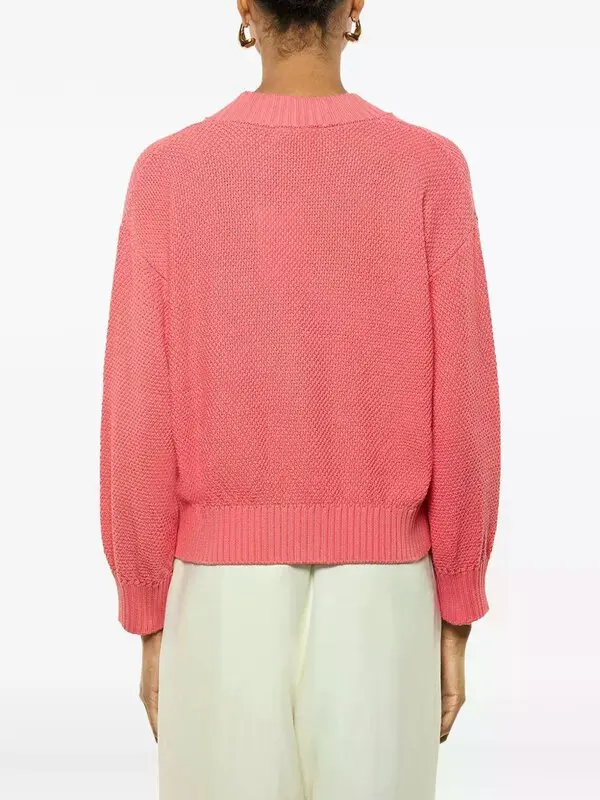 LANEUS V-neck Buttoned Cardigan - Pink