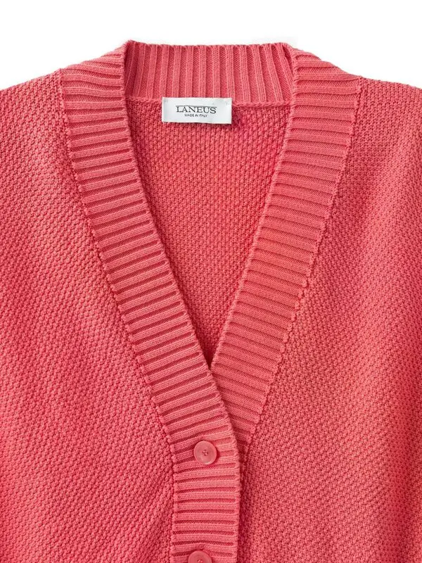 LANEUS V-neck Buttoned Cardigan - Pink