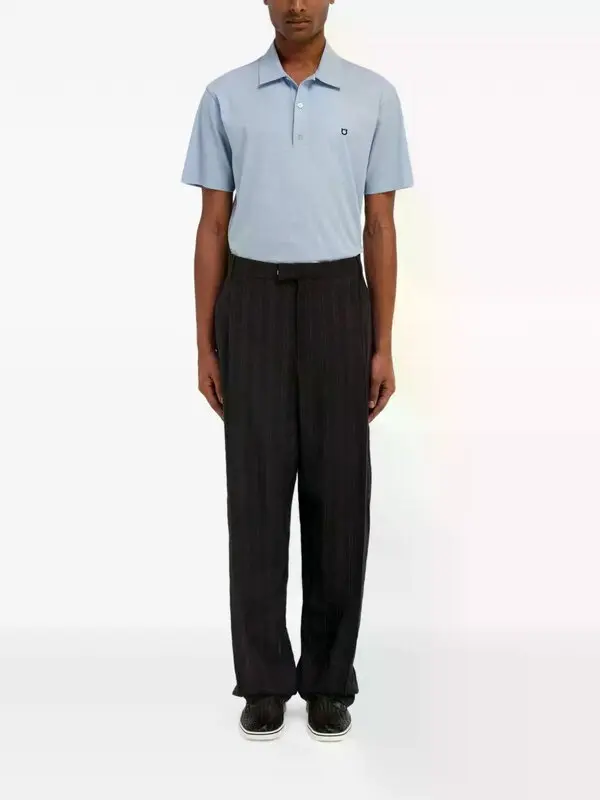 FERRAGAMO Short Sleeve Jersey Polo - Blue