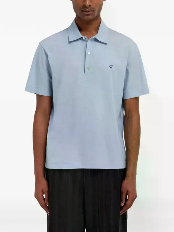 FERRAGAMO Short Sleeve Jersey Polo - Blue