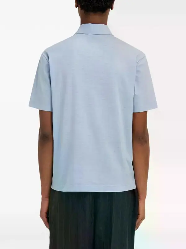 FERRAGAMO Short Sleeve Jersey Polo - Blue