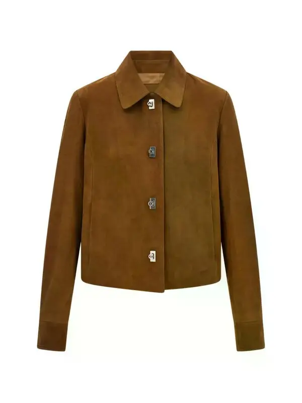 FERRAGAMO Boxy Nubuck Jacket - Brown