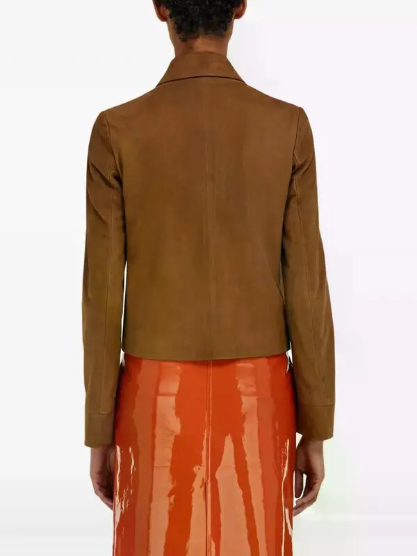 FERRAGAMO Boxy Nubuck Jacket - Brown