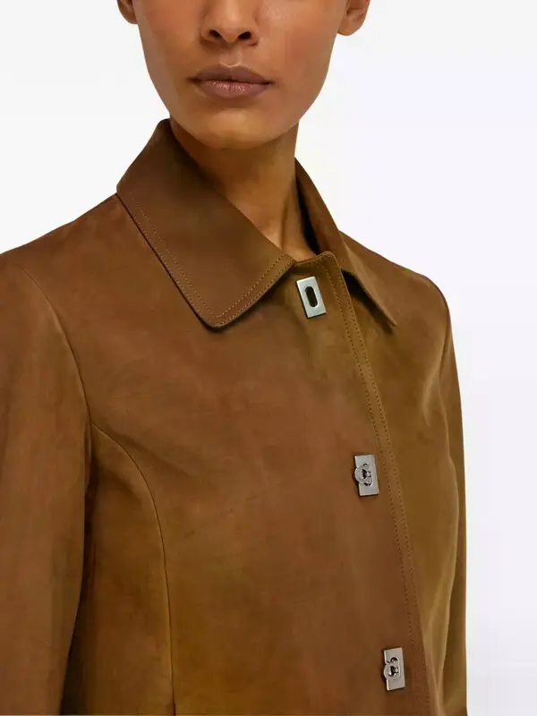 FERRAGAMO Boxy Nubuck Jacket - Brown