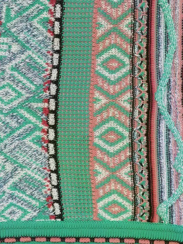 LANEUS Patterned Knit Mini Skirt