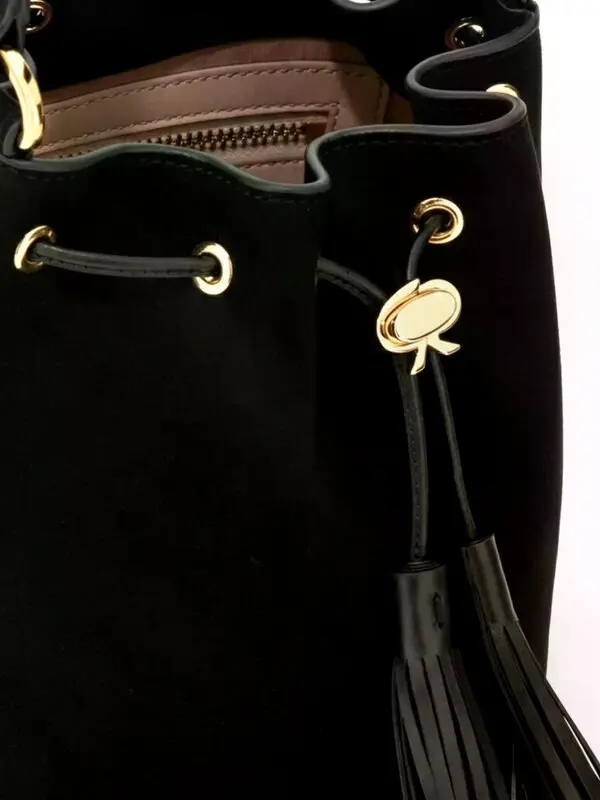 GIANVITO ROSSI Sienna Tassel-detail Bucket Bag - Black