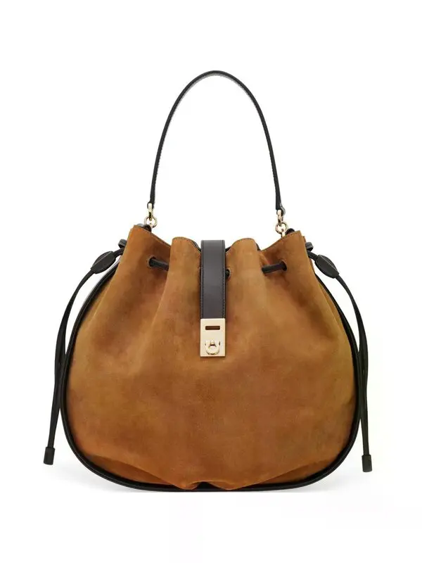 FERRAGAMO Hug Bucket Bag - Brown