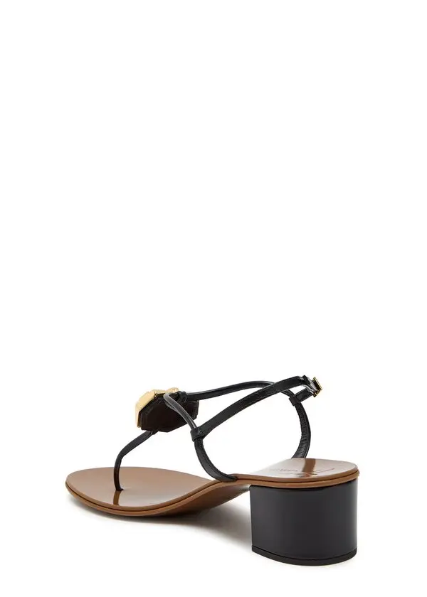 GIUSEPPE ZANOTTI Rock 40 Crystal-embellished Leather Sandals - Black