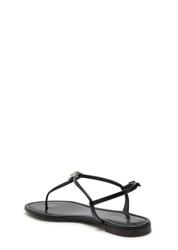GIUSEPPE ZANOTTI Crystal-embellished Leather Sandals - Black
