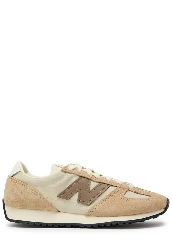 NEW BALANCE 471 Panelled Brushed Suede Sneakers - White