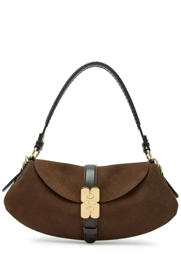 GANNI Kat Suede Shoulder Bag