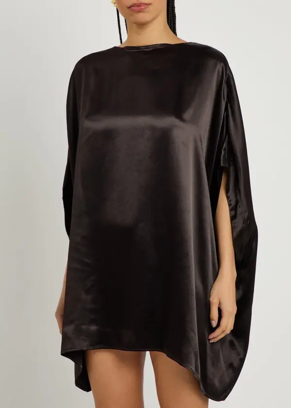 ARMARIUM Draped Asymmetric Satin Mini Dress