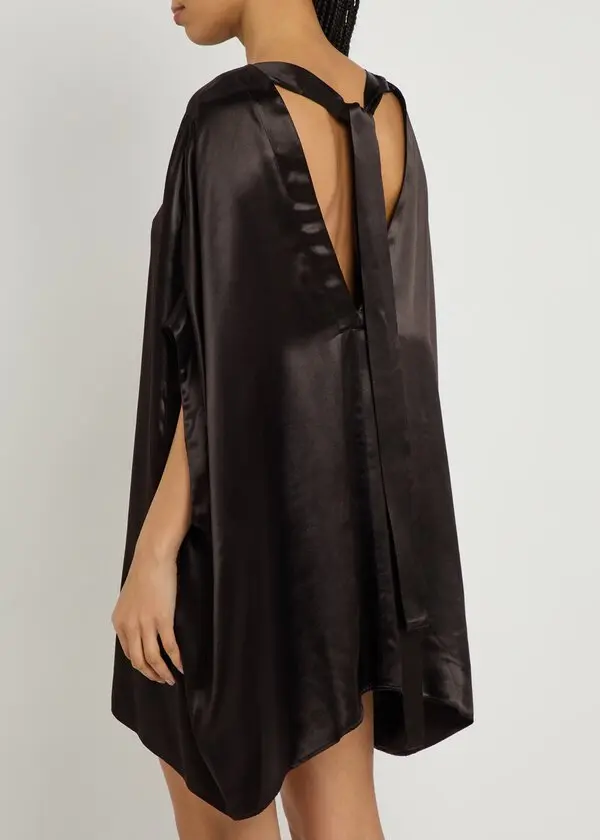ARMARIUM Draped Asymmetric Satin Mini Dress