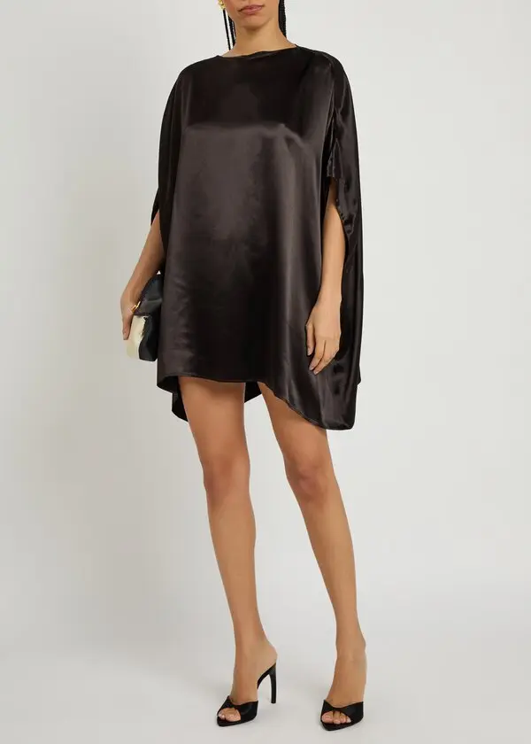 ARMARIUM Draped Asymmetric Satin Mini Dress
