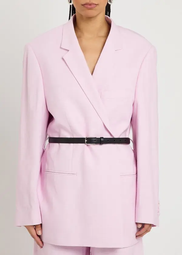 ARMARIUM Belted Slubbed Woven Blazer