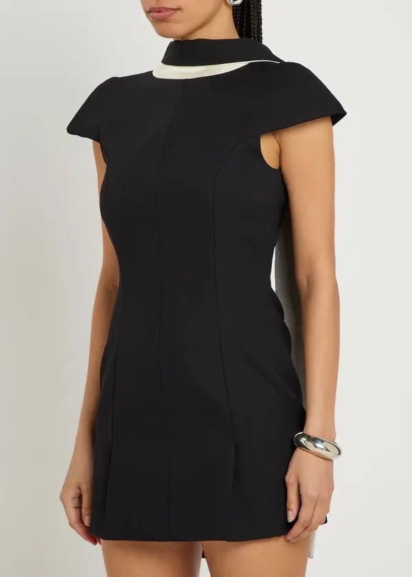 ARMARIUM Ersilia Reverse Collar Wool Mini Dress