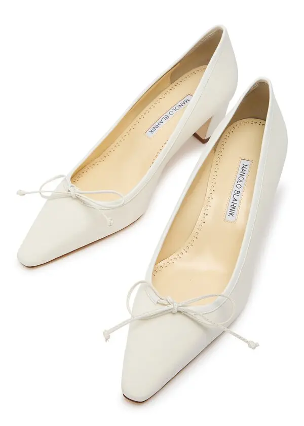 Manolo Blahnik Martebal 50 Woven Pumps