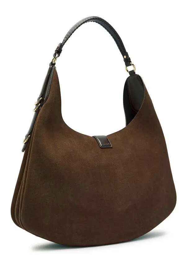 GANNI Kat Large Suede Shoulder Bag