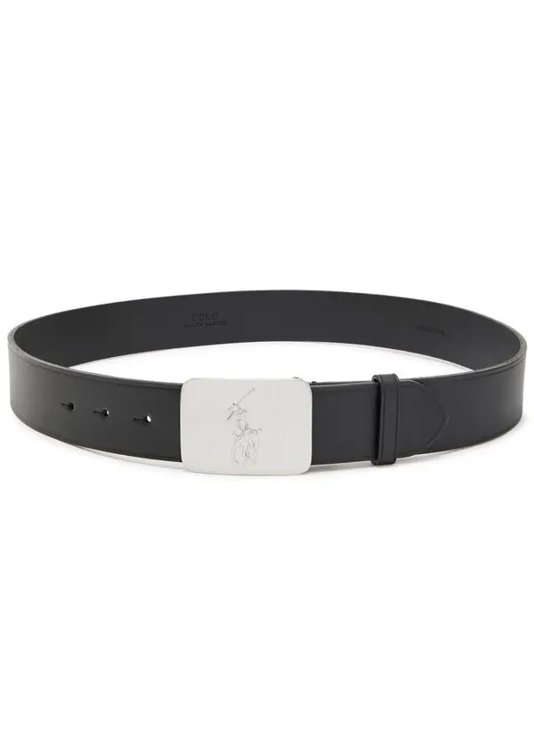 Polo Ralph Lauren Logo Leather Belt - Black