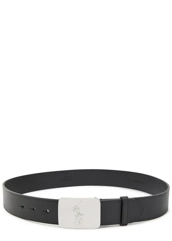 Polo Ralph Lauren Logo Leather Belt - Black