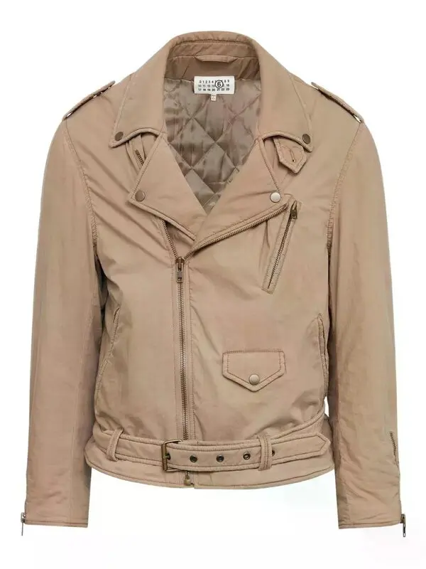 MAISON MARGIELA Belted Zip-up Biker Jacket