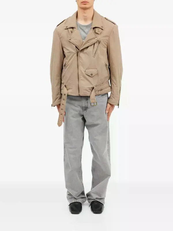MAISON MARGIELA Belted Zip-up Biker Jacket