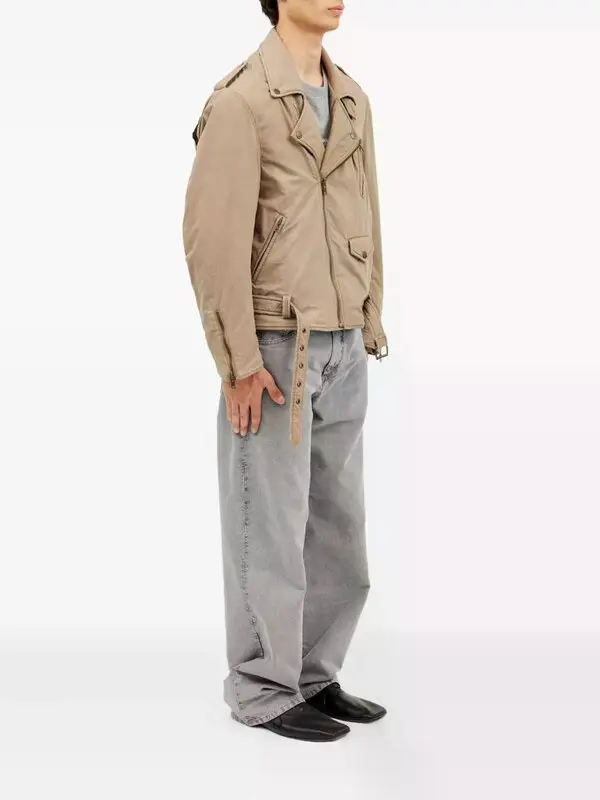 MAISON MARGIELA Belted Zip-up Biker Jacket