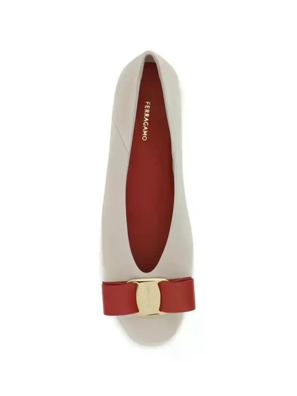 FERRAGAMO Vara Bow Leather Ballet Flats