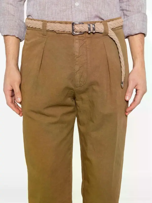 BERWICH Pleated Front Trousers - Brown