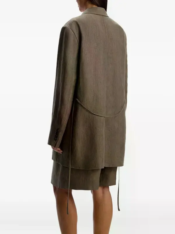 12 STOREEZ Belted Blazer - Brown