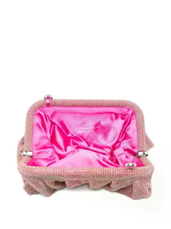 Benedetta Bruzziches Ruched Crystal-embellished Clutch